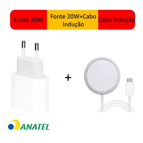 Carregador Magnético Cabo Indução Sem Fio Magsafe Fonte Turbo Tipo