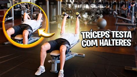 COMO FAZER TRÍCEPS TESTA HALTERES Fisioprev YouTube
