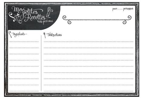 Cadeau des fiches recettes à télécharger Fiches recettes Cartes