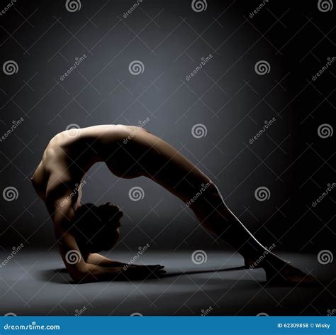 Nude Yoga Image Of Woman In Stretching Posture Stock Photo Image Of