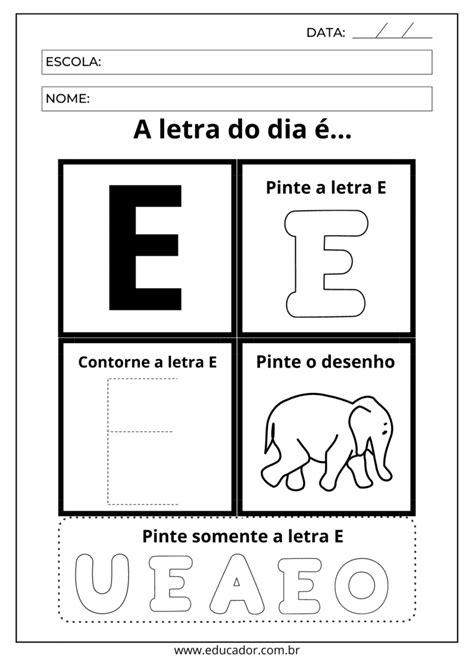 Atividades vogais para educação infantil Educador