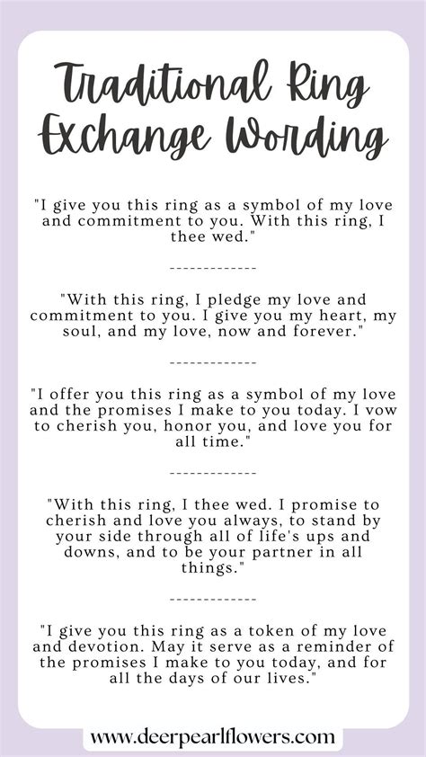Simple Ring Exchange Wording Store Dakora Co