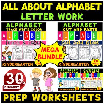 Alphabet Worksheet Bundle Letter Work And Beginning Sounds Phonics