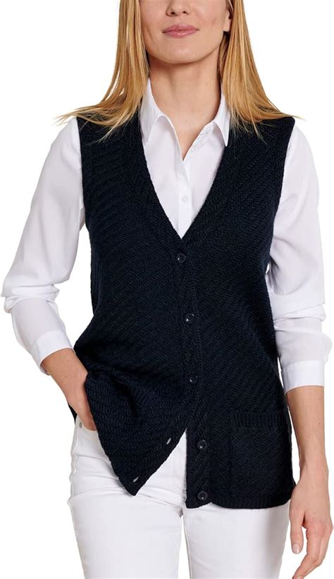 Damart Gilet Col V Sans Manches Femme Marine Sans Manche Amazon