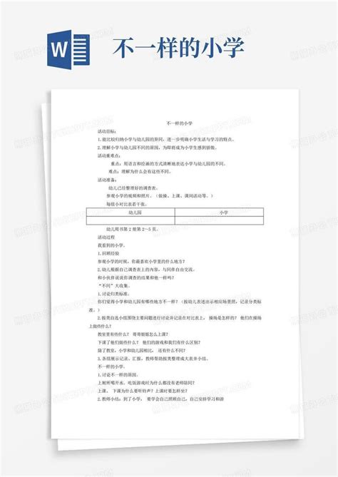 不一样的小学 Word模板下载 编号qmnwrkxw 熊猫办公
