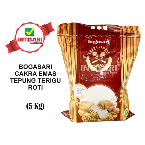 Jual BOGASARI CAKRA KEMBAR EMAS TEPUNG TERIGU UNTUK ROTI 5 Kg Shopee