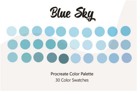 Blue Sky Procreate Color Palette Graphic By PW Digital Designs