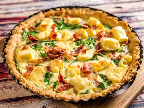 Mozzarella Spinach And Bacon Quiche