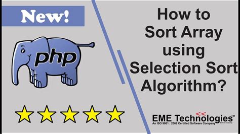 how to sort array using selection sort algorithm in php youtube