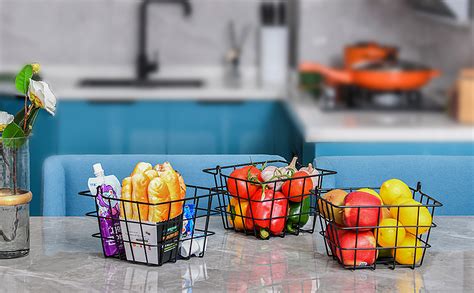 Wetheny 3 Tier Fruit Basket Fruit Bowl For Kitchen Counter Or Floor