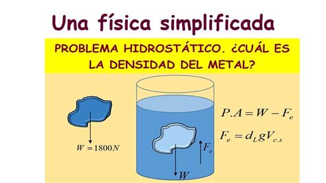 PROBLEMA BÁSICO DE HIDROSTÁTICA CÁLCULO DE LA DENSIDAD DE UN PEDAZO DE