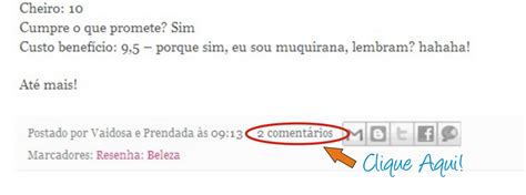 vaidosa e prendada como comentar nos posts