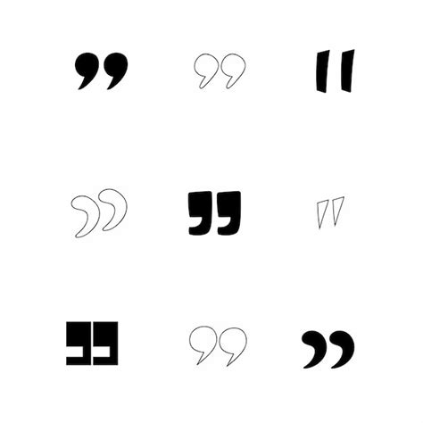 Premium Vector Quotation Marks Comma Sign Black Silhouette Hand Drawn