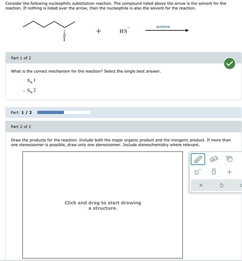 Solved Consider The Following Nucleophilic Substitution Chegg