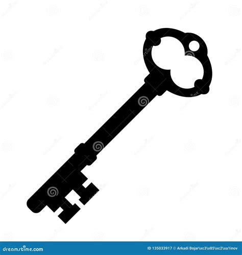 Old Key Silhouette Vector Icon Stock Vector Illustration Of Idea