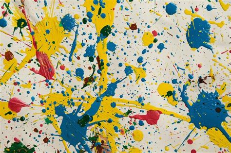 Colorful Paint Splatter On Canvas Premium AI Generated Image