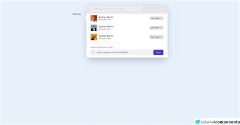 free tailwind css popover component by harrishash