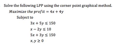 solved solve the following lpp using the corner point