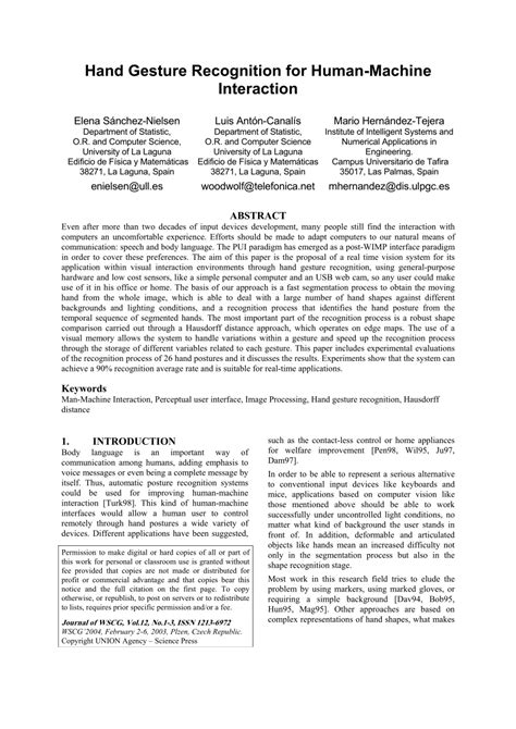 pdf hand gesture recognition for human machine interaction