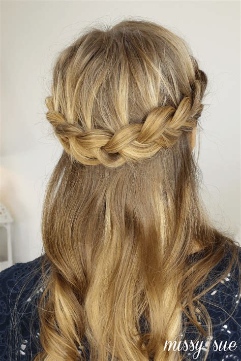 Halo Braid With Hair Down
