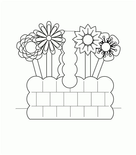 Dibujos De Una Canasta De Flores Para Colorear Para Colorear Pintar E
