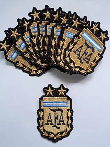 Parche Aplique Bordado Escudo Afa Argentina Fondo Negro En Venta En