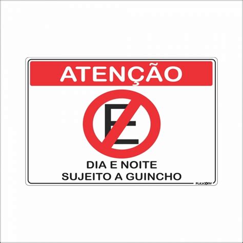 Placa de Sinalização Proibido Estacionar 20cmx30cm Plascony