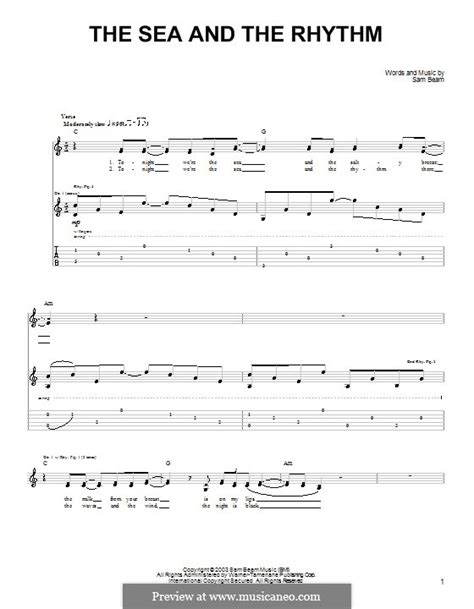 The Sea And The Rhythm Iron Wine By S Beam Sheet Music On MusicaNeo