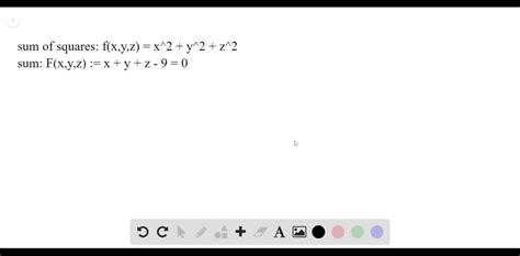 solved minimizing a sum of squares find three real numbers whose sum is 9 and the sum of whose