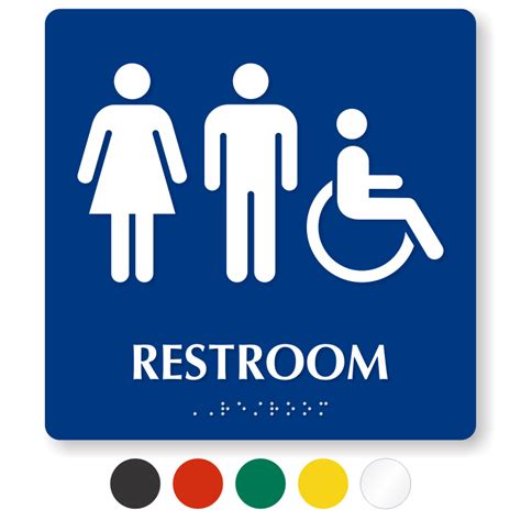 Braille Restroom Sign With Male Female Accessible Pictogram SKU SE 5780