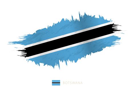 Painted Brushstroke Flag Of Botswana With Waving Effect 33655996