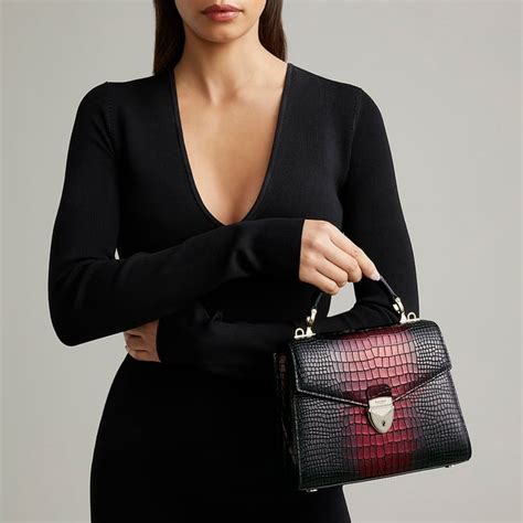 Midi Mayfair 2 In Black Red Ombre Croc Aspinal Of London