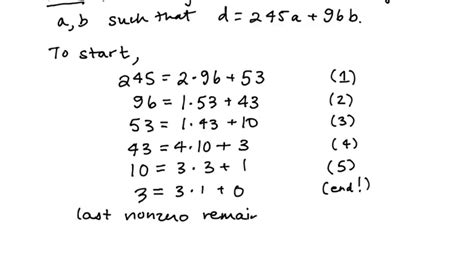 extended euclidean algorithm youtube