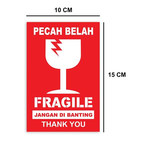 Jual STICKER FRAGILE 10x15 CM STIKER PENGAMAN PAKET PECAH BELAH