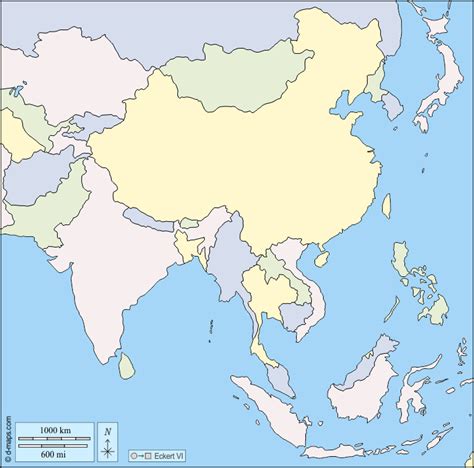 Mapa De Asia Para Imprimir