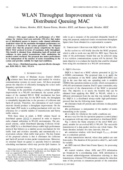 pdf wlan throughput improvement via distributed queuing mac ramon ferrús