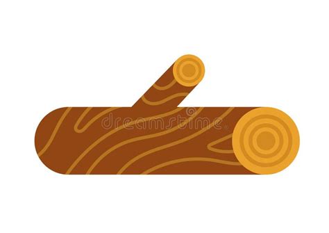 Single Wooden Log With A Knot Vector Flat Illustration Isolated On
