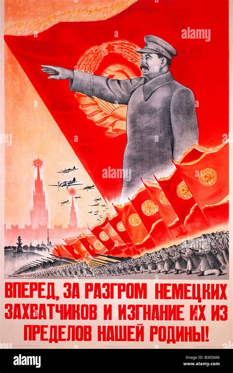 Soviet Propaganda Poster Of Stalin Fotos Und Bildmaterial In Hoher