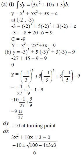 a curve whose gradient function is dy dx 3x 2 10x 3 passes through point 2 3 a find