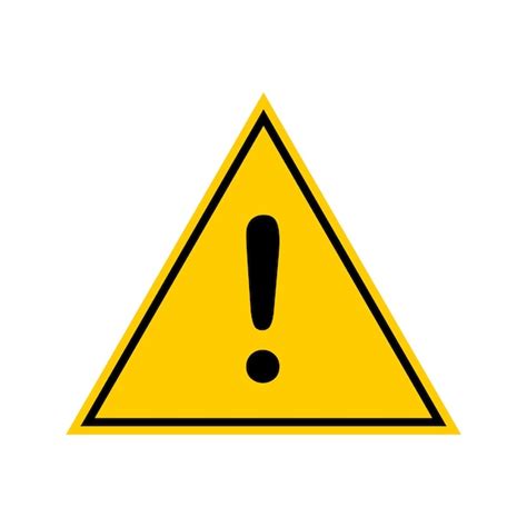 Signo de atención de advertencia de peligro amarillo con símbolo de