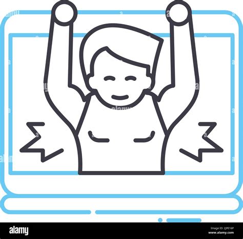 Virtual Trainer Line Icon Outline Symbol Vector Illustration Concept