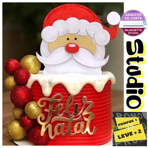 Arquivo Topo De Bolo Natal Rosto Do Papai Noel Em Camadas Elo