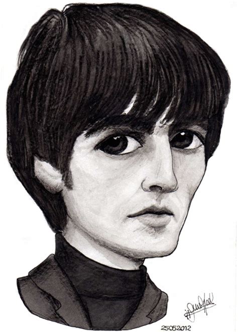 George Harrison Illustration By Elluk Vega Beatles Caricaturas