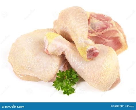 Fine Meat Raw Chicken Legs Isolated On White Background Stock Image
