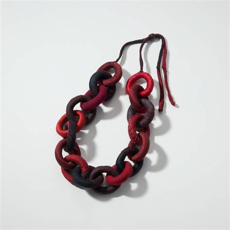 Mosaic Ombre Silk Cotton Chain Necklace By Mieko Mintz Silk Necklace