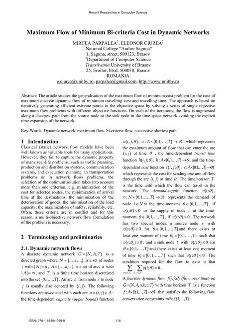 pdf maximum flow of minimum bi criteria cost in dynamic networks