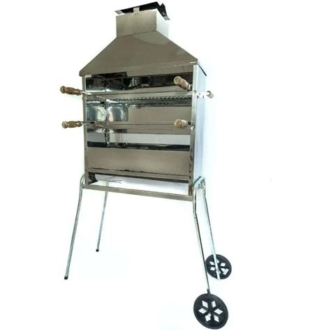 Churrasqueira Movel Inox Espetinho 2 Grelhas Churrasco Extra