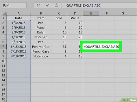 Comment calculer des quartiles dans Excel 12 étapes