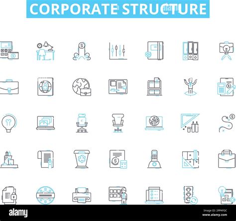 Corporate Structure Linear Icons Set Hierarchy Chain Authority