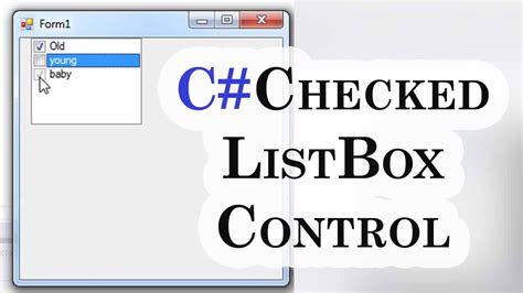 052 C Checked ListBox Control YouTube